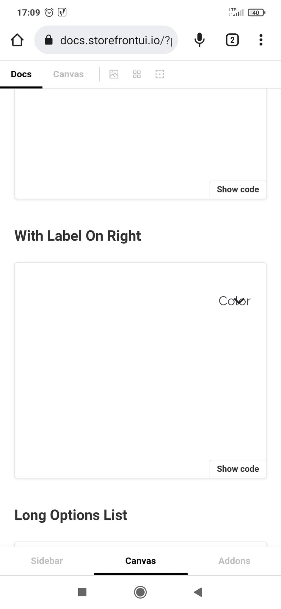 [BUG] Storybook Molecules component select text is coliding with chevron using android phone ...