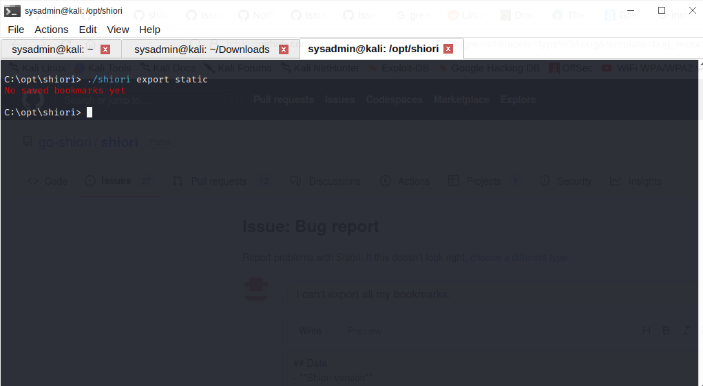I can't export all my bookmarks. · Issue #558 · go-shiori/shiori · GitHub