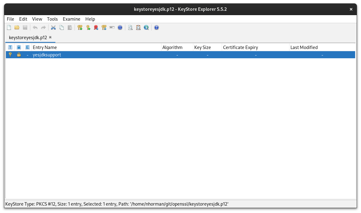Change in behavior based on presence of Trusted key usage OID in pkcs12 ...
