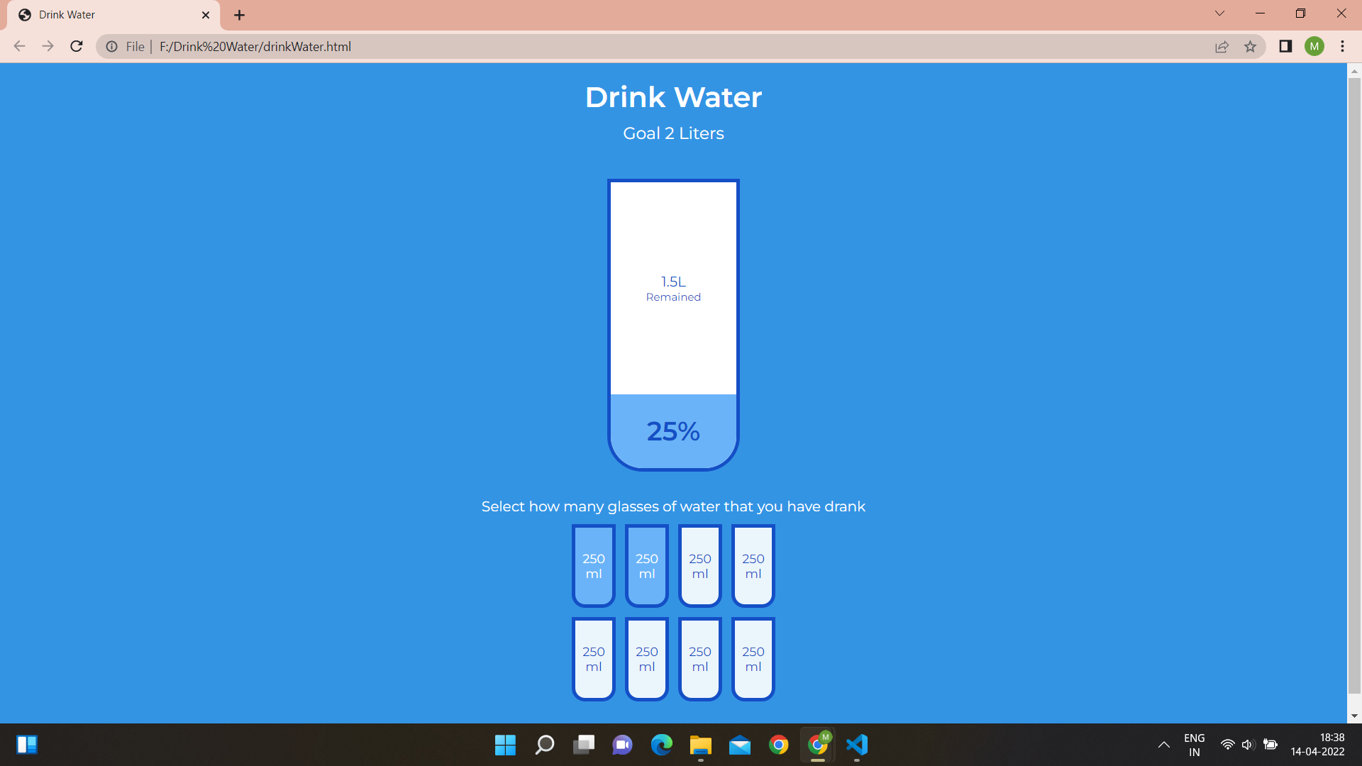 GitHub - Manya2001/Drink-Water: It is a cool little project where you ...