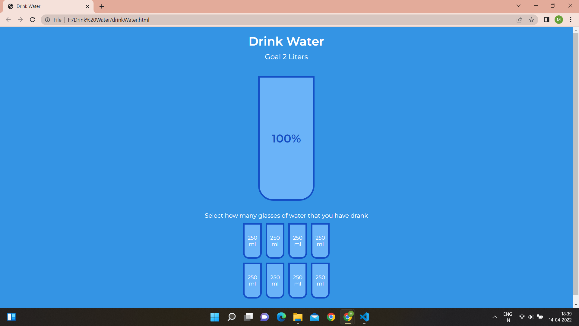 GitHub - Manya2001/Drink-Water: It is a cool little project where you ...