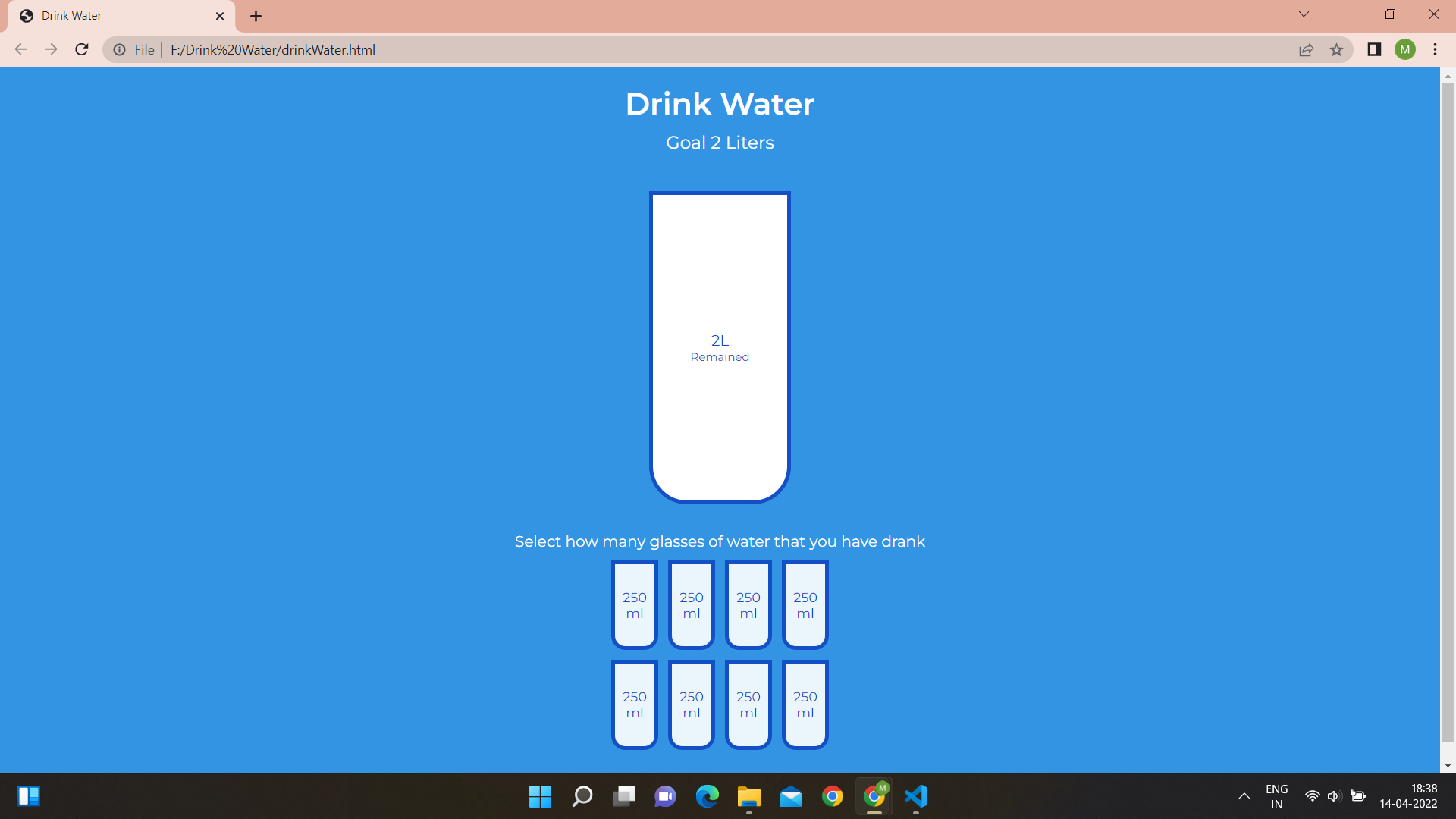 GitHub - Manya2001/Drink-Water: It is a cool little project where you ...