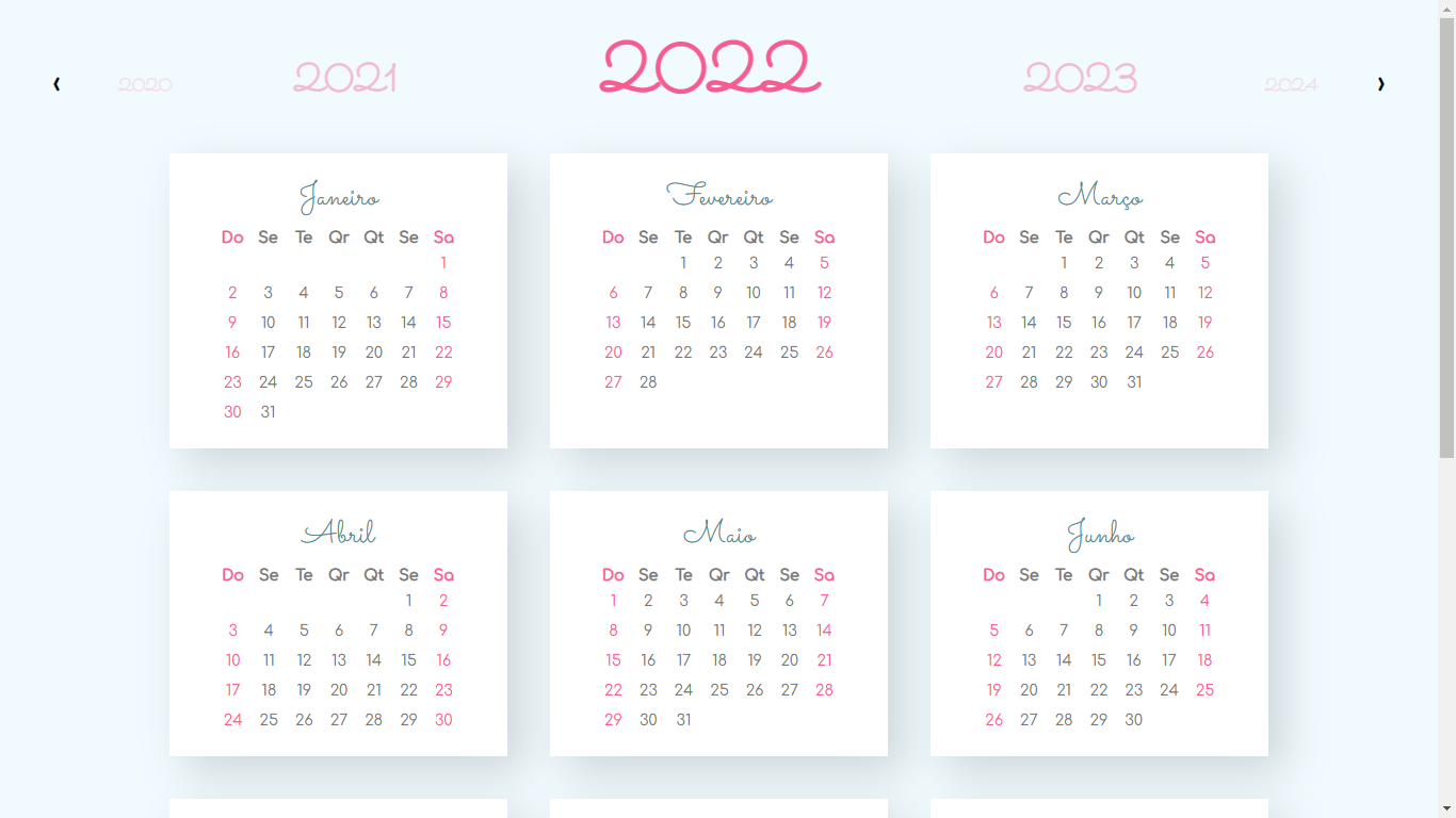 GitHub - iKitumba/calendario: Este é um calendário simples e bonito em ...