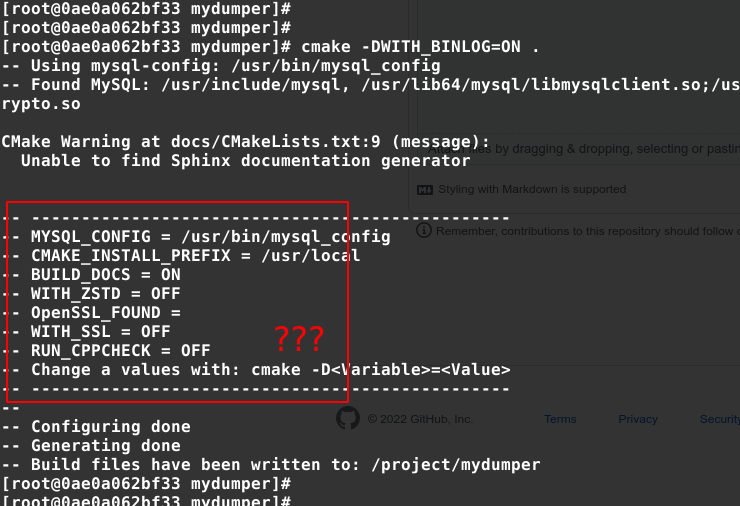 Why the option -DWITH_BINLOG=ON doesn't work? · Issue #642 · mydumper/mydumper · GitHub