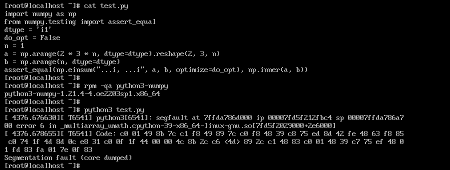 Bug A Cordeump Occurs When Function Ner Is Executed · Issue 23710 · Numpynumpy