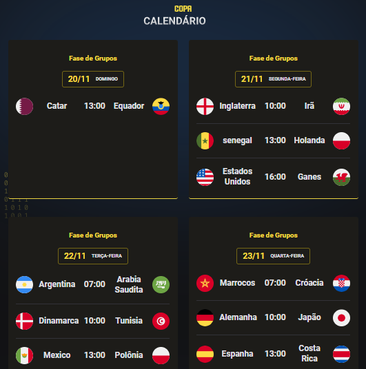 GitHub - JacquelineCasali/copa2022: Calendário Copa 2022
