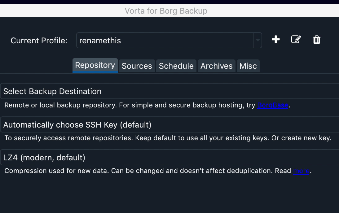 Vorta unexpectedly shuts down, in two possibly related scenarios involving profile renaming ...