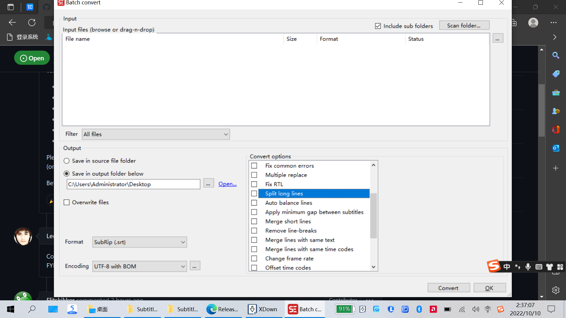 There Is No Such Setting In Batch Convert Mode · Issue 6323 · Subtitleeditsubtitleedit · Github