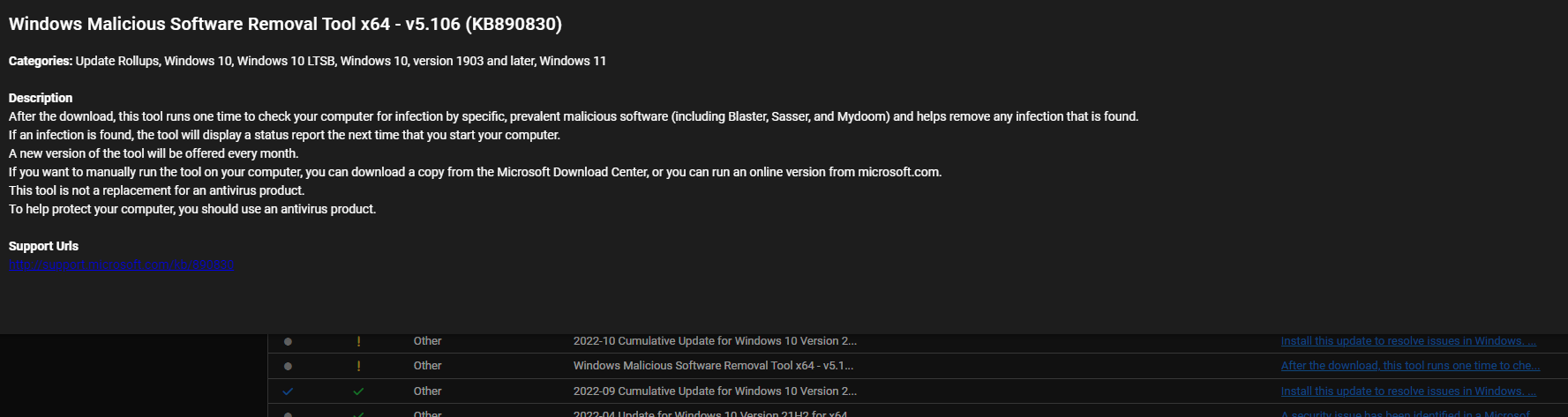 URL color for the Microsoft Update KB link when in dark mode is very hard to read. · Issue #1314 ...