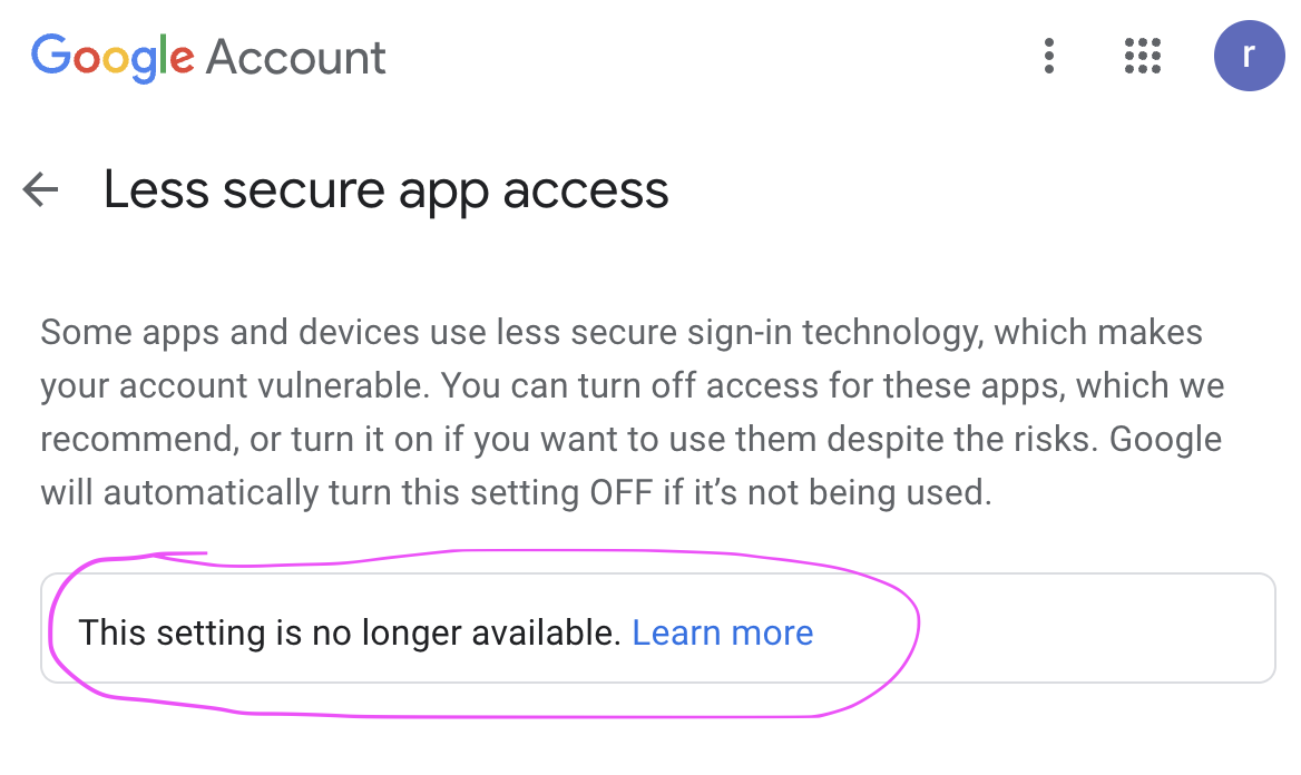 Google no longer allows Less Secure Apps, which impacts `smtp_send ...