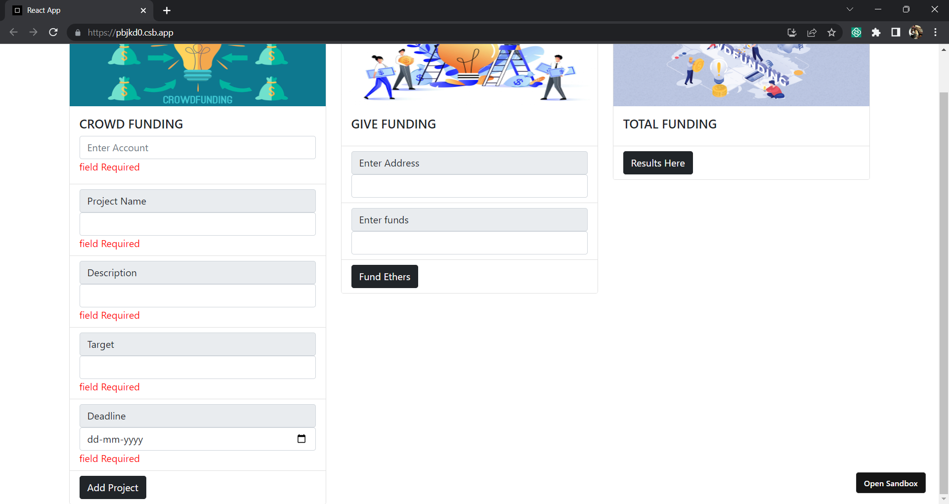 crowdfunding-dapp - Codesandbox