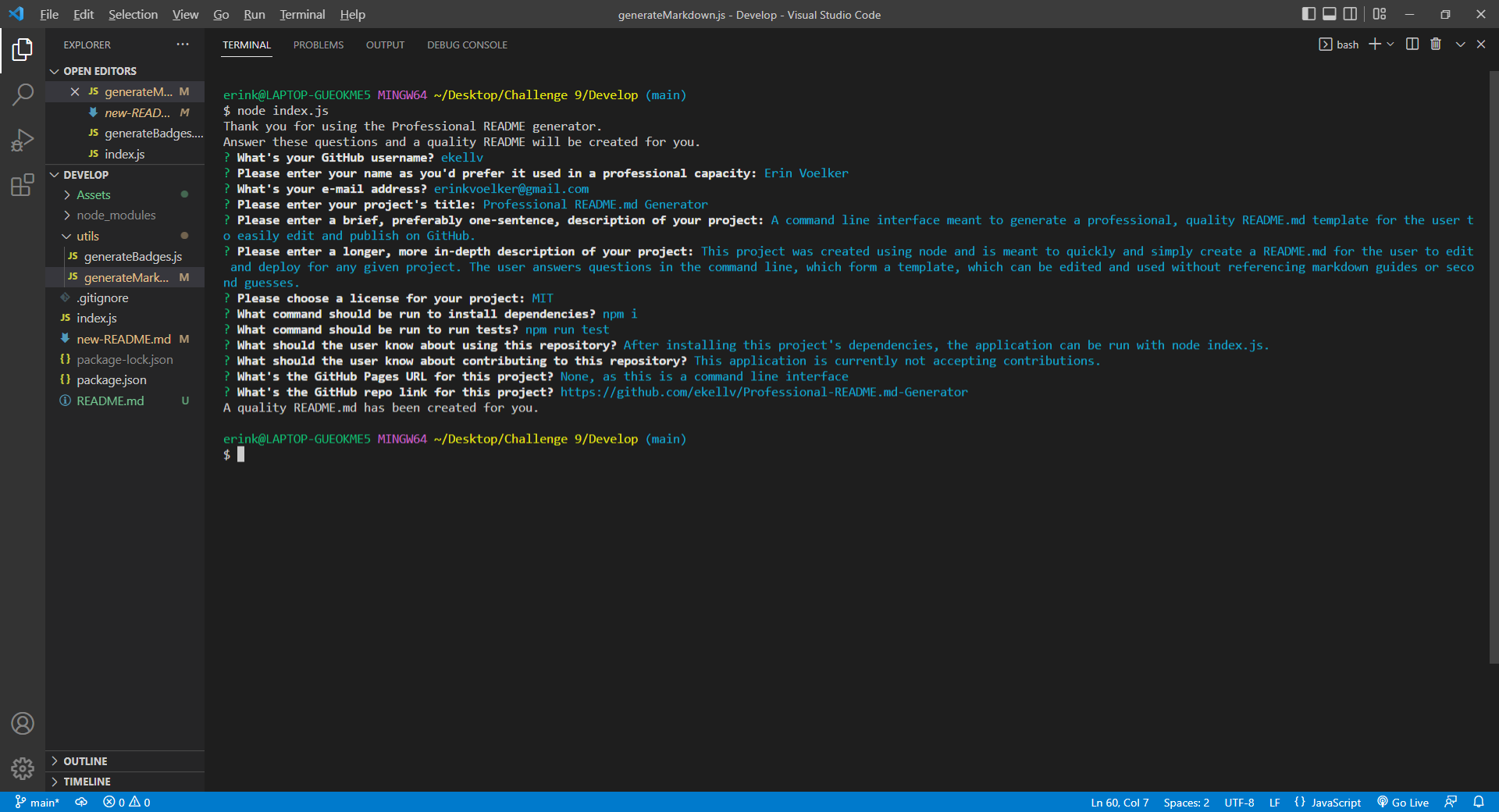GitHub - ekellv/Professional-README.md-Generator