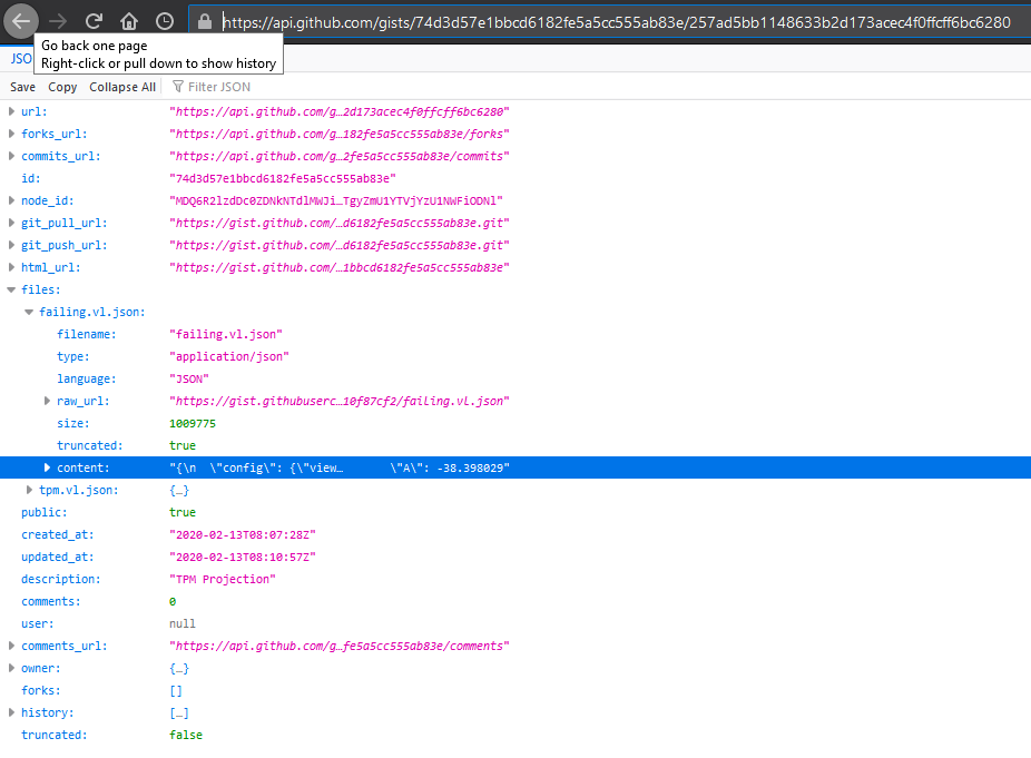 Long Gist Files Are Not Fully Read · Issue 618 · Vega Editor · Github