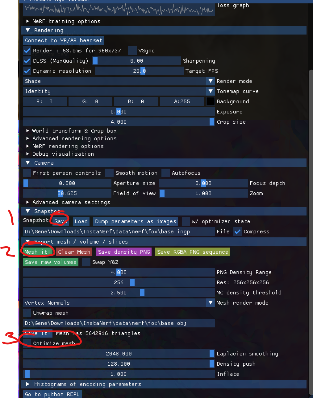Clicking Optimize Mesh Crashes App · Issue 1280 · Nvlabsinstant Ngp · Github