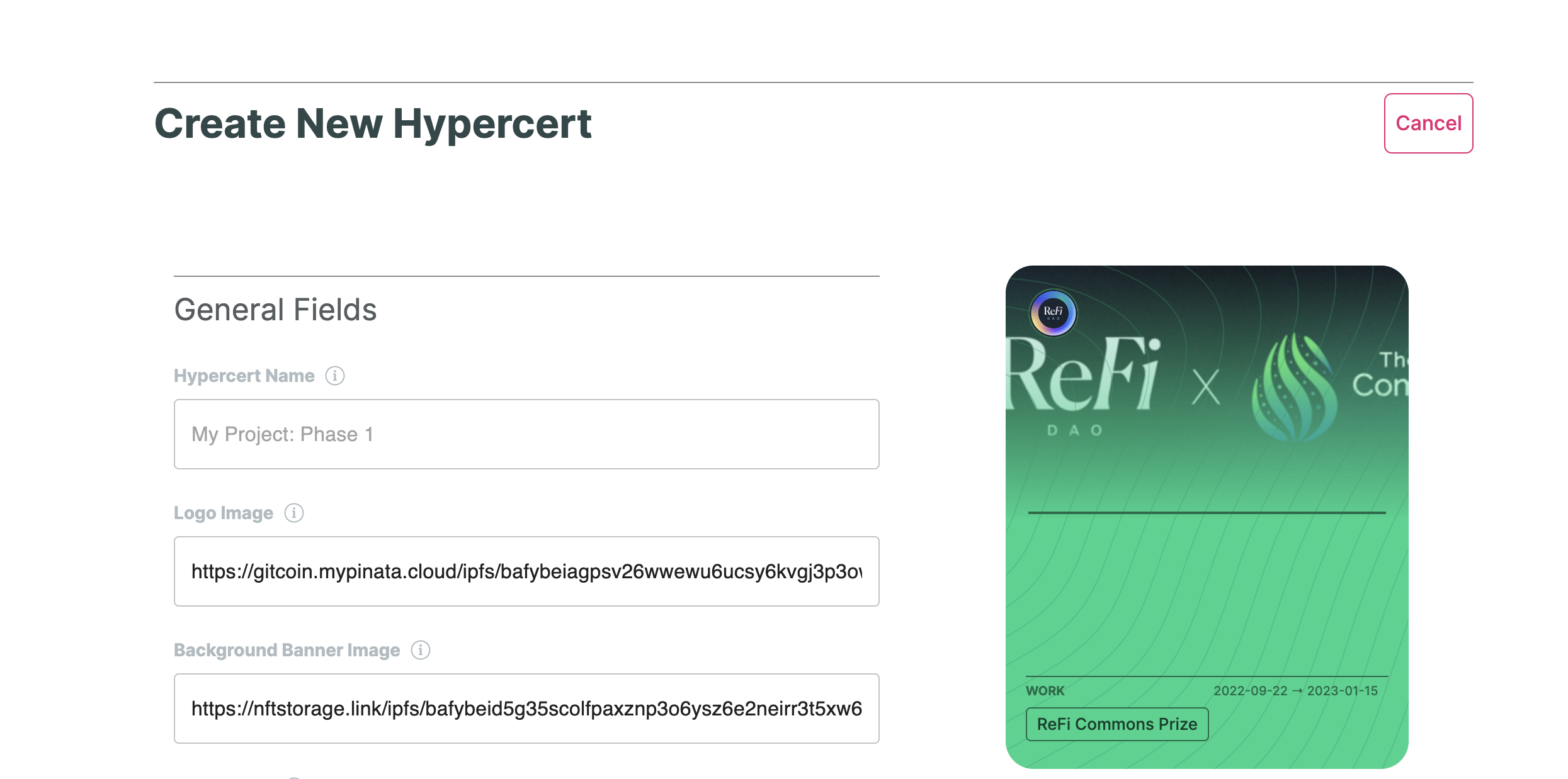 Bug: Name of hypercert isn't shown from the mintingURL that is in the gsheet CRM · Issue #410 ...