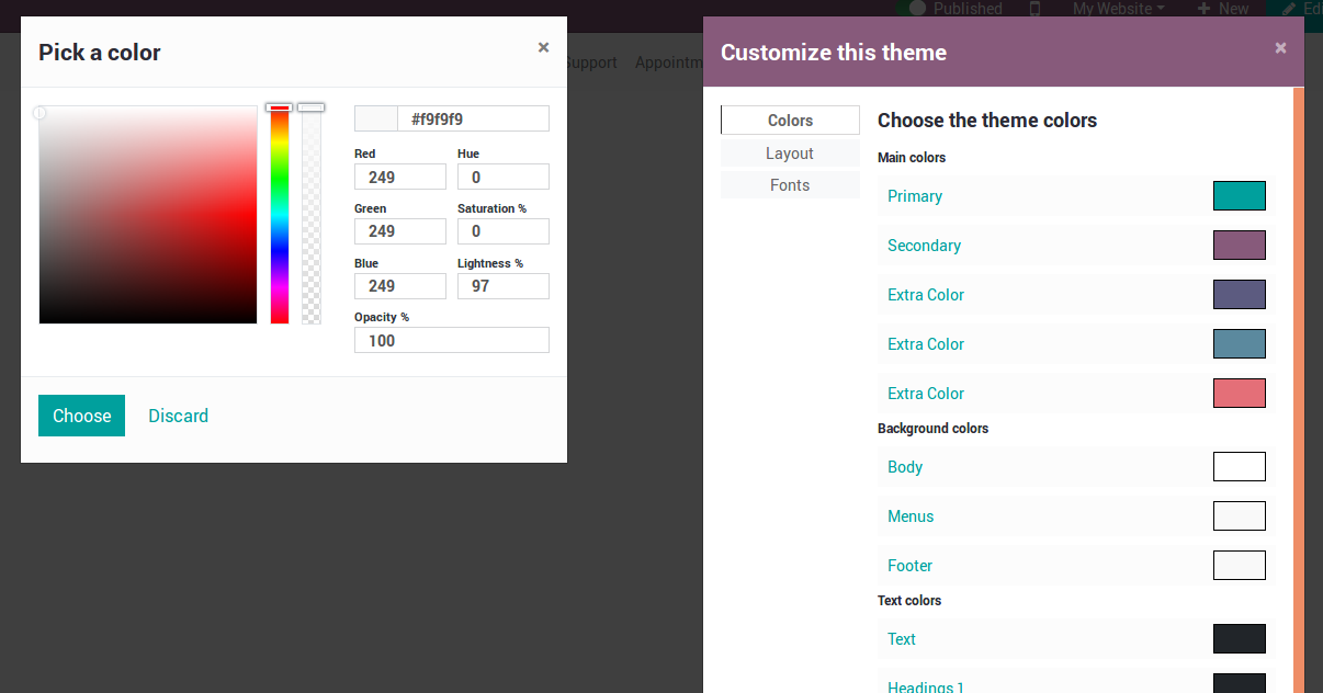 odoo12 website, Custom theme menu color is invalid. · Issue #27821 ... odoo12 website, Custom theme menu color is invalid. · Issue #27821 ...