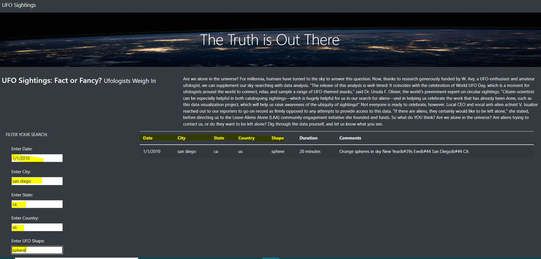 GitHub - speplinski3/UFOs