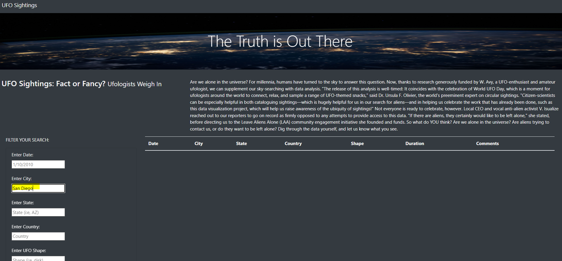 GitHub - speplinski3/UFOs