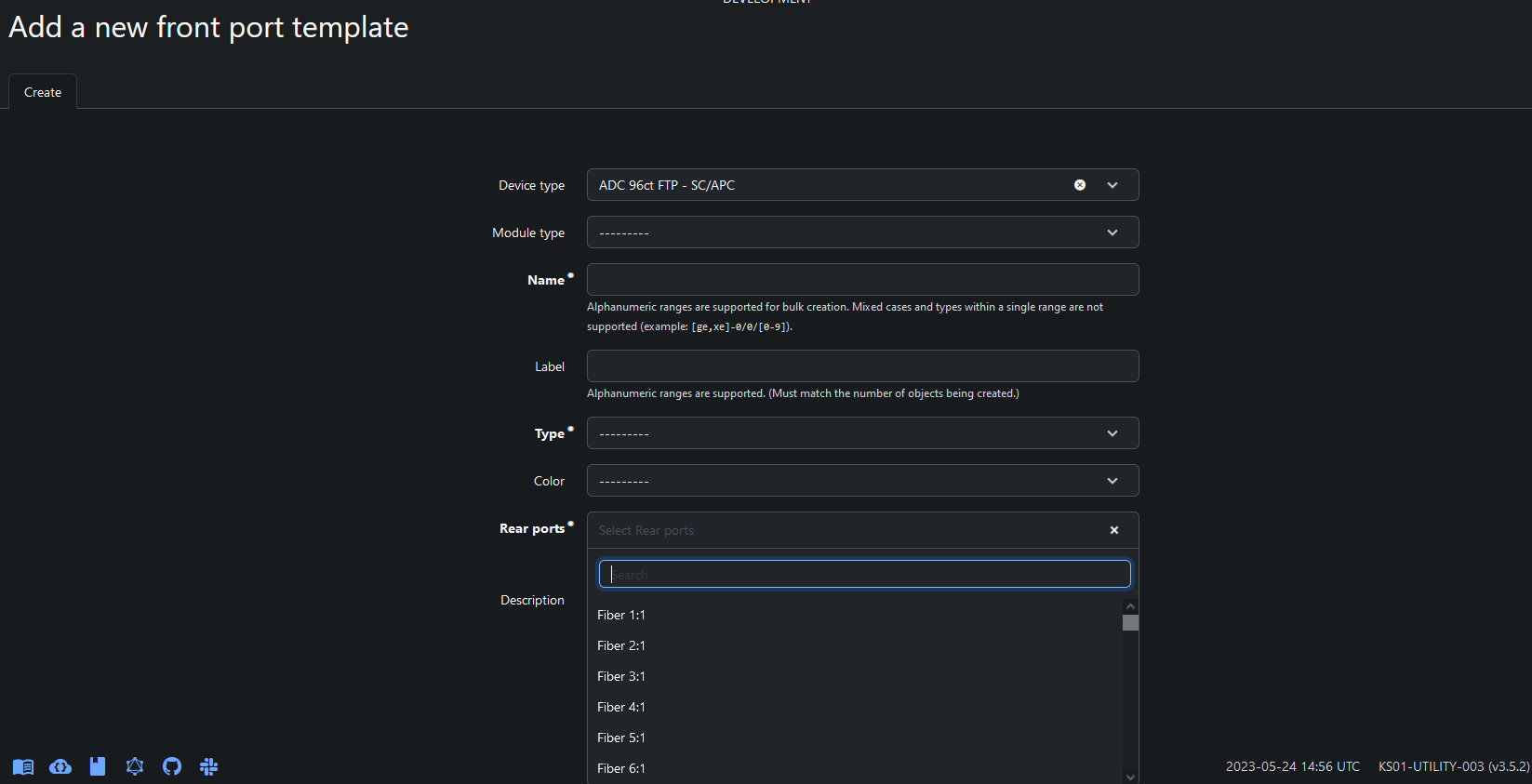 Rear Port Selection Widget Not Working Properly When Creating Front Port Templates · Issue