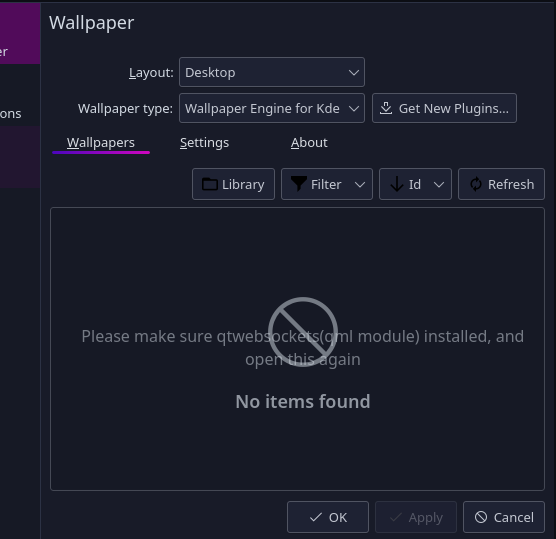 Cant link my WE and KDE plugin · Issue #319 · catsout/wallpaper-engine-kde-plugin · GitHub