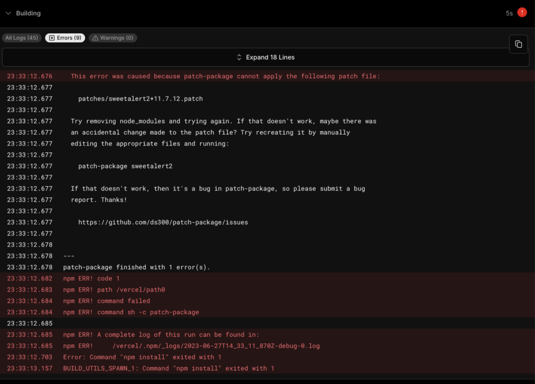 Faced Vercel Error with NEXT · Issue #476 · ds300/patch-package · GitHub