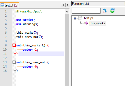 Not displaying function list for Perl language. · Issue #3374 · notepad ...