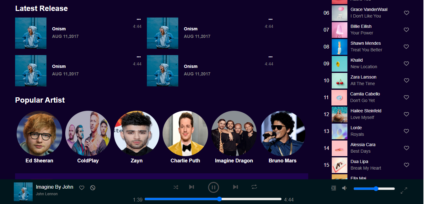 GitHub - zeyakarim/Music-Player: It is Music Player website. It's make ...