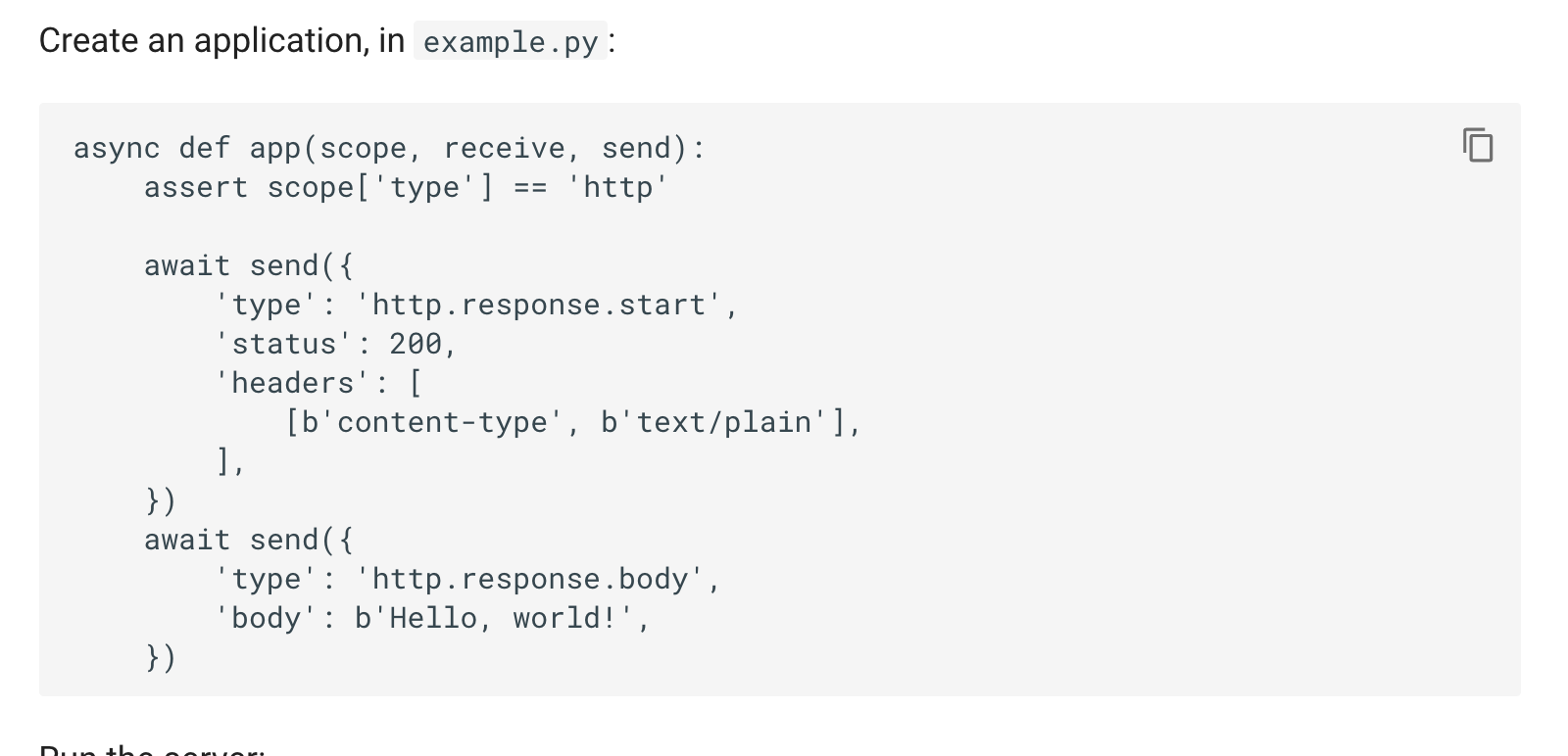 Enable syntax highlighting in code blocks in documentation · Issue #1020 · encode/uvicorn · GitHub
