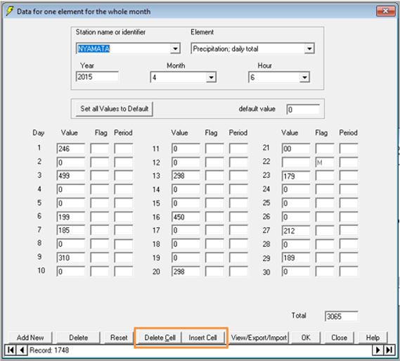 Implementation of Delete Cell and Insert Cell Buttons on Data Key Entry Forms in Climsoft V4 ...