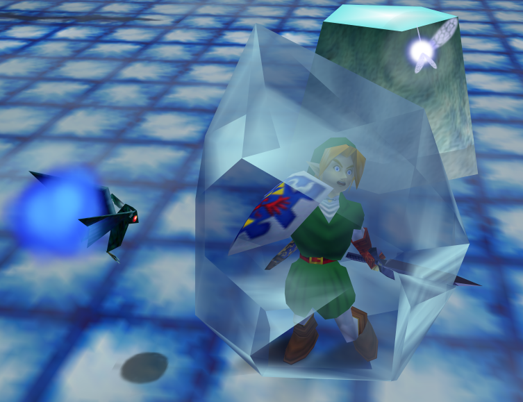 The ice covering link in the frozen animation won't appear if Link is ...
