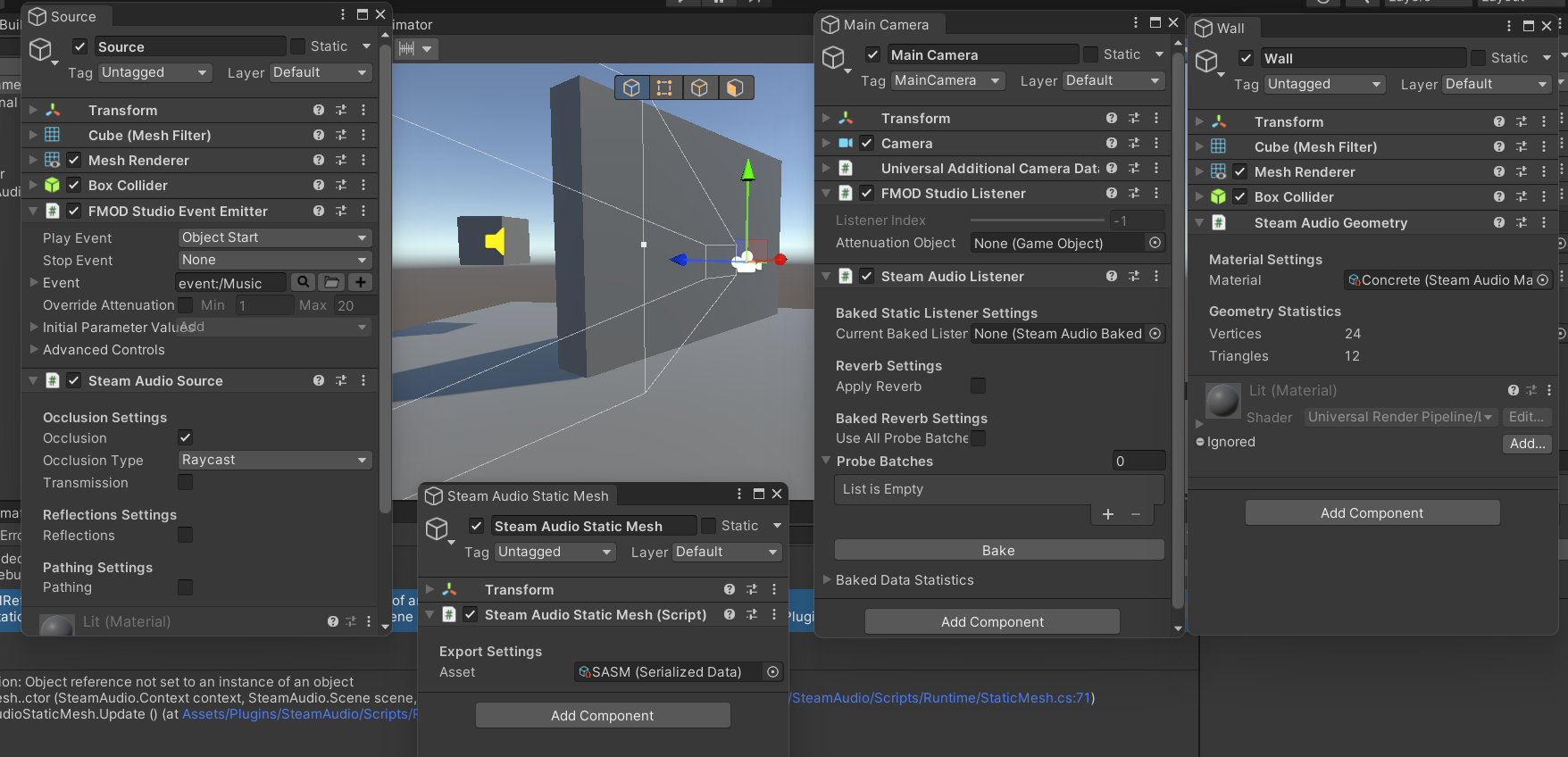 Steam Audio Static Mesh NullReferenceException · Issue #225 · ValveSoftware/steam-audio · GitHub