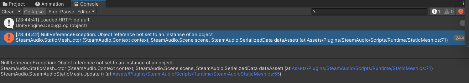 Steam Audio Static Mesh NullReferenceException · Issue #225 · ValveSoftware/steam-audio · GitHub