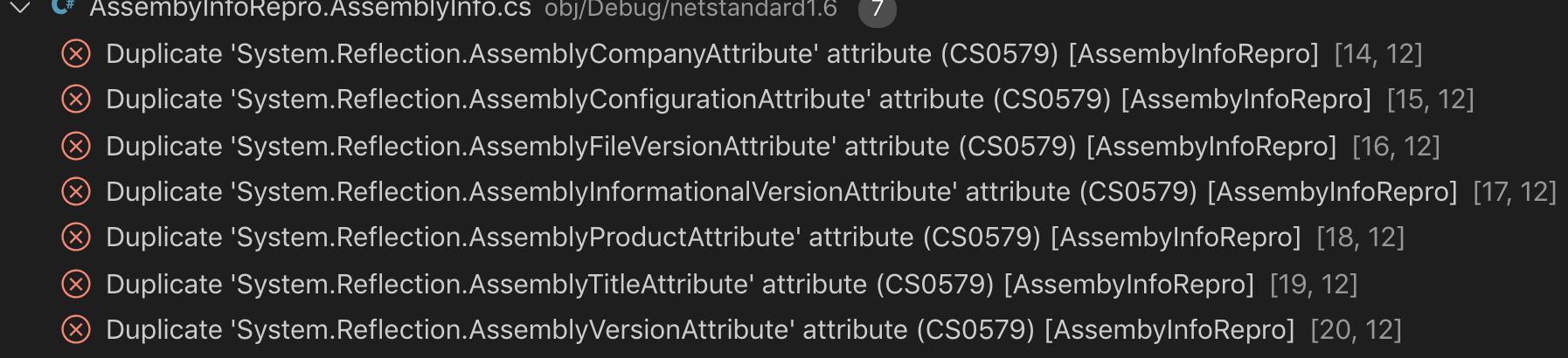 CS0579 (Duplicate Attribute) for project with multiple target frameworks. · Issue #1589 ...