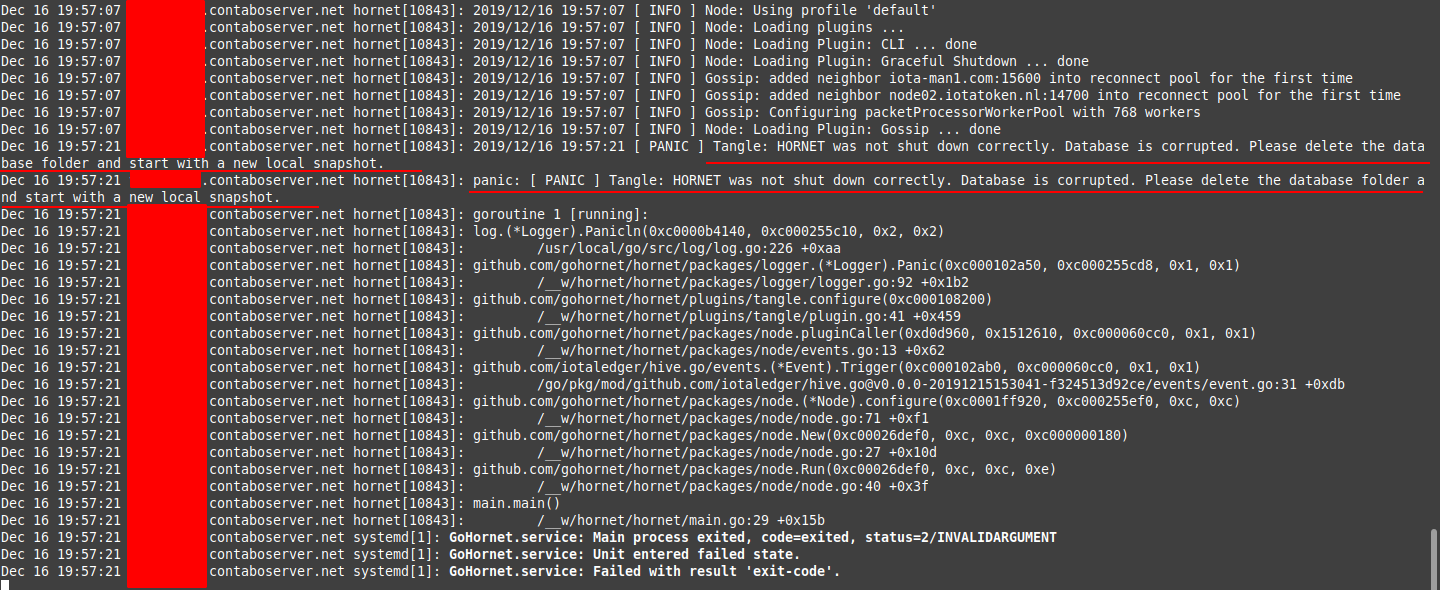 Hornet incomplete shutdown · Issue #32 · iotaledger/hornet · GitHub