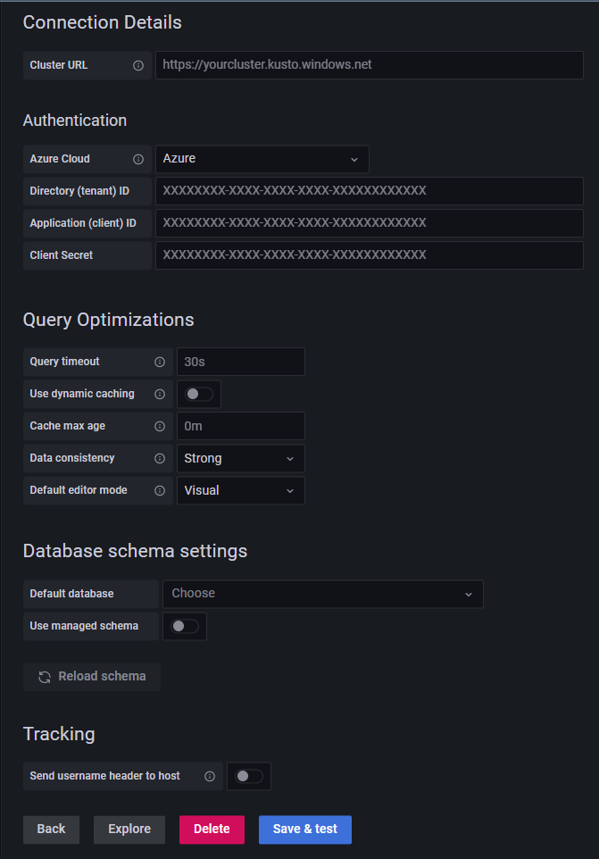 Can T See On Behalf Of Authorization Option In Gui · Issue 571 · Grafana Azure Data Explorer