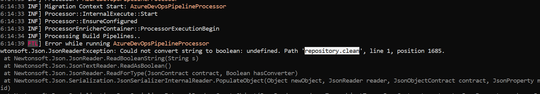 [Urgent] Am trying to migrate classic azure build pipelines using nkdagility and getting below ...