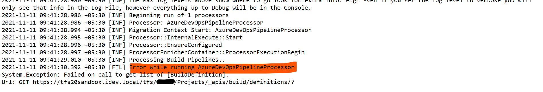 [Urgent] Am trying to migrate classic azure build pipelines using nkdagility and getting below ...