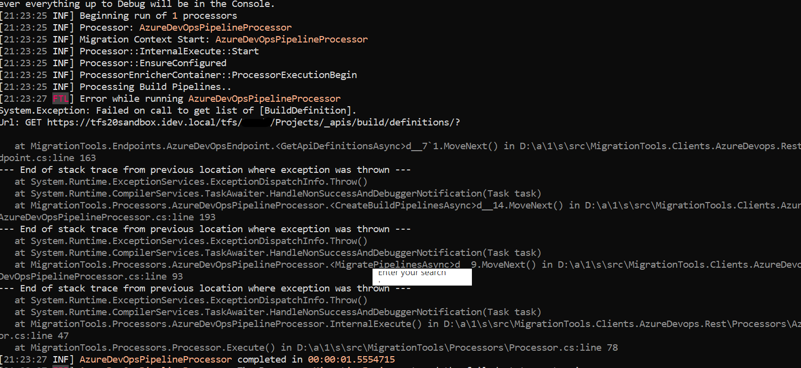 [Urgent] Am trying to migrate classic azure build pipelines using nkdagility and getting below ...