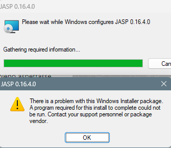 [Bug]: problem with the installer · Issue #2003 · jasp-stats/jasp-issues · GitHub