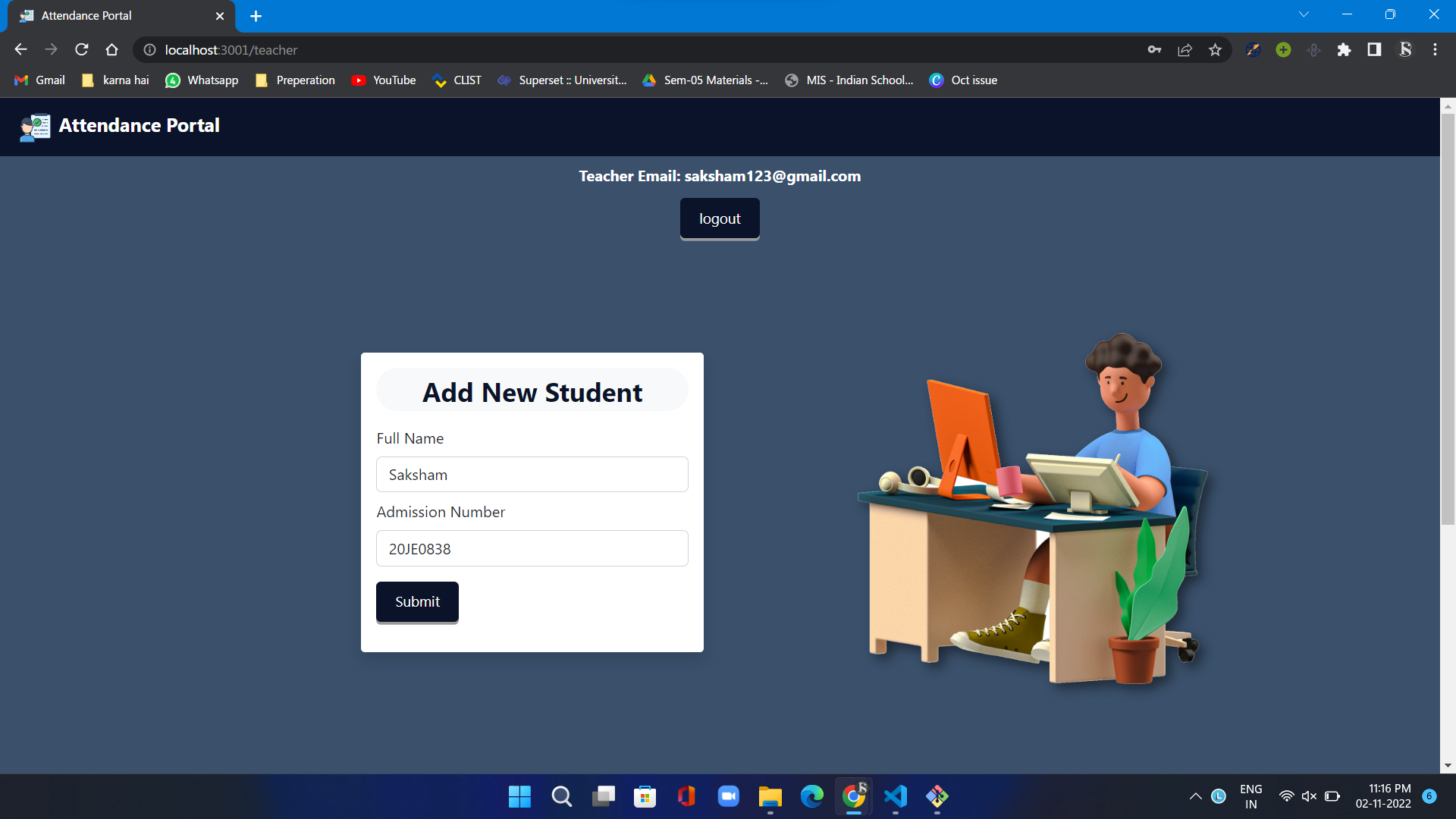 GitHub - sakshamp78/attendance-tracker