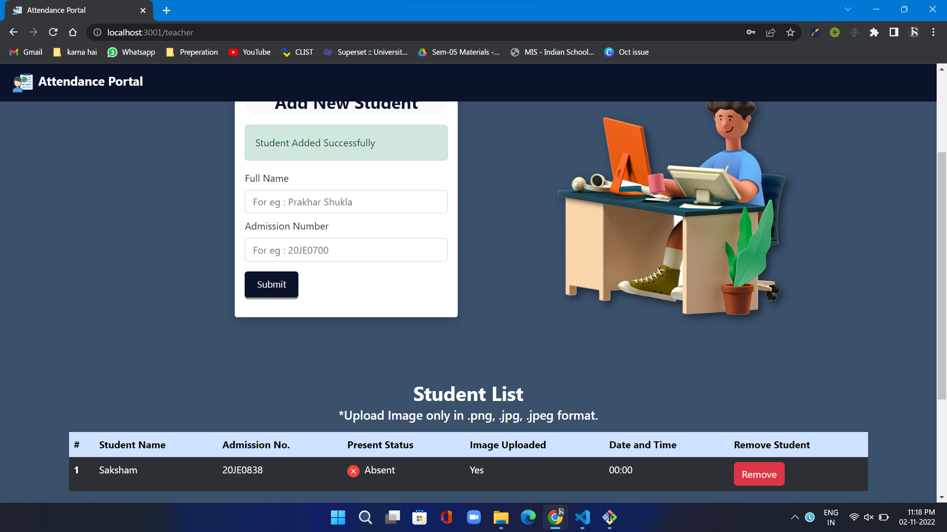 GitHub - sakshamp78/attendance-tracker