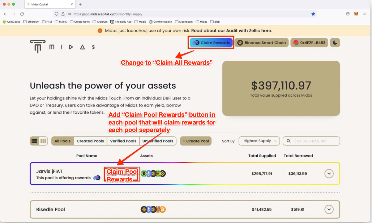 UI: Claim Rewards Button Revision · Issue #348 · Midas-Protocol/monorepo · GitHub