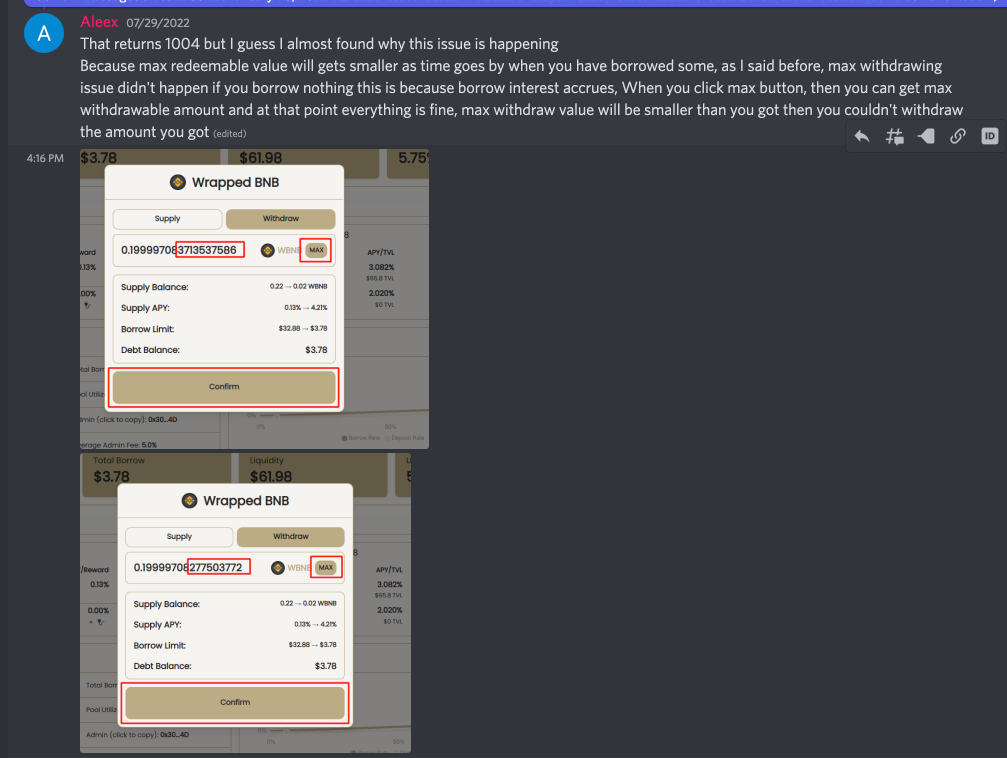 BUG: Error 1004: Max Withdraw issue · Issue #431 · Midas-Protocol/monorepo · GitHub