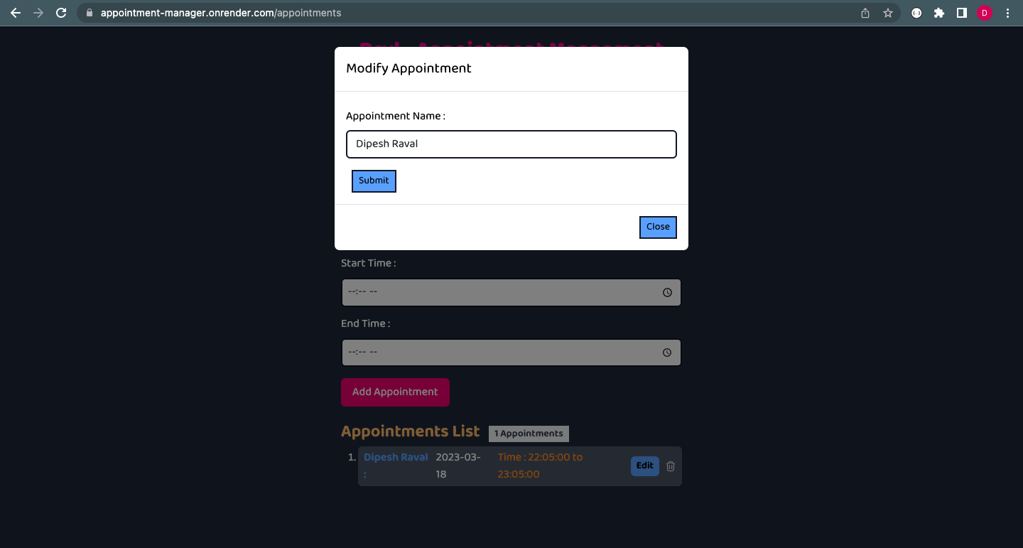 GitHub - DipeshRaval/Appointment-System