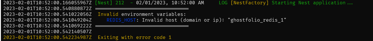 [BUG] Validation on REDIS_HOST env var is too strict · Issue #1651 · ghostfolio/ghostfolio · GitHub