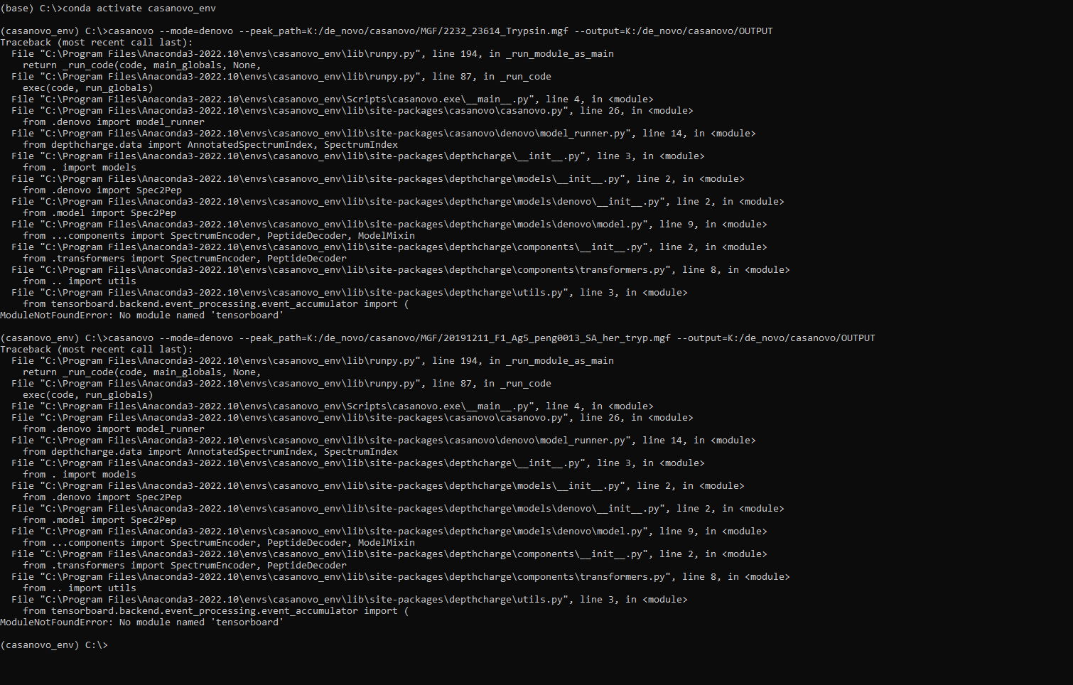 No Module Named Tensorboard · Issue 137 · Noble Labcasanovo · Github 