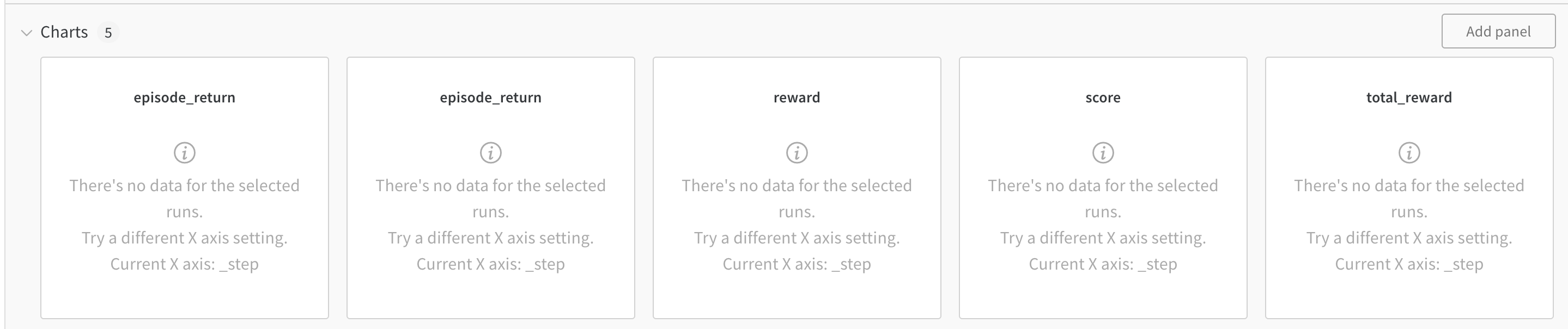 App Theres No Data For The Selected Runs Try A Different X Axis Setting Current X Axis 0640
