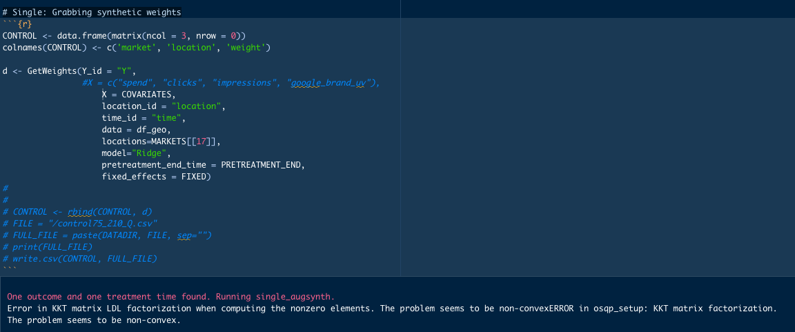 GetWeights() throws errors and crashes when using X (covariates ...