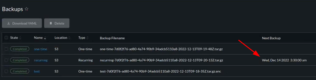 [BUG] Recurring Backup Reports the wrong time for next backup · Issue #40129 · rancher/rancher ...